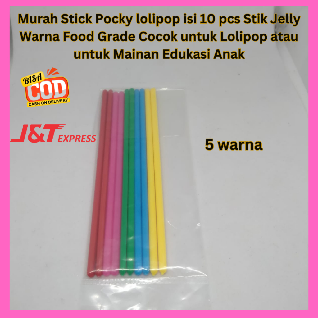 Jual Stick Pocky lolipop isi 10 pcs Stik Jelly Warna Food Grade Cocok ...