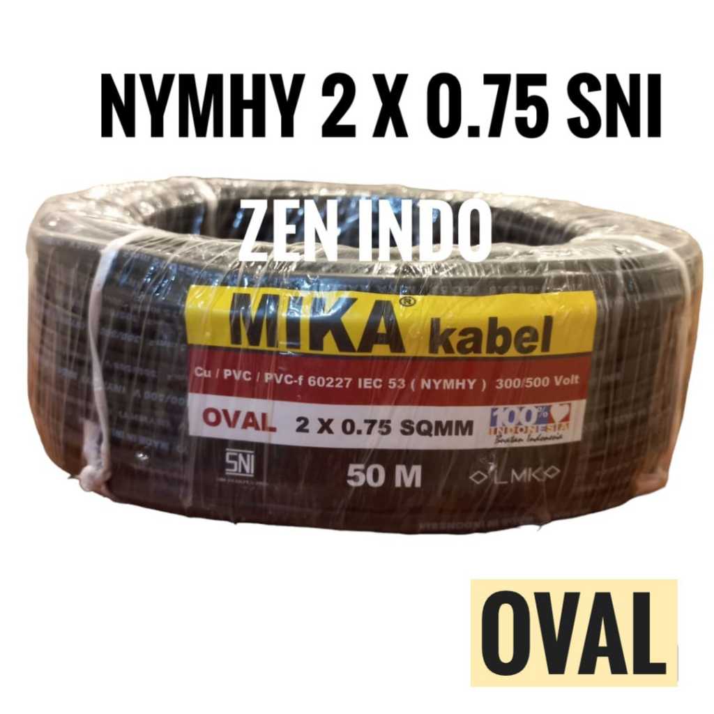 Jual Kabel Mika Serabut Tembaga NYMHY 2X0.75mm 50 Meter 50m Putih Hitam Oval Bulat | Shopee ...