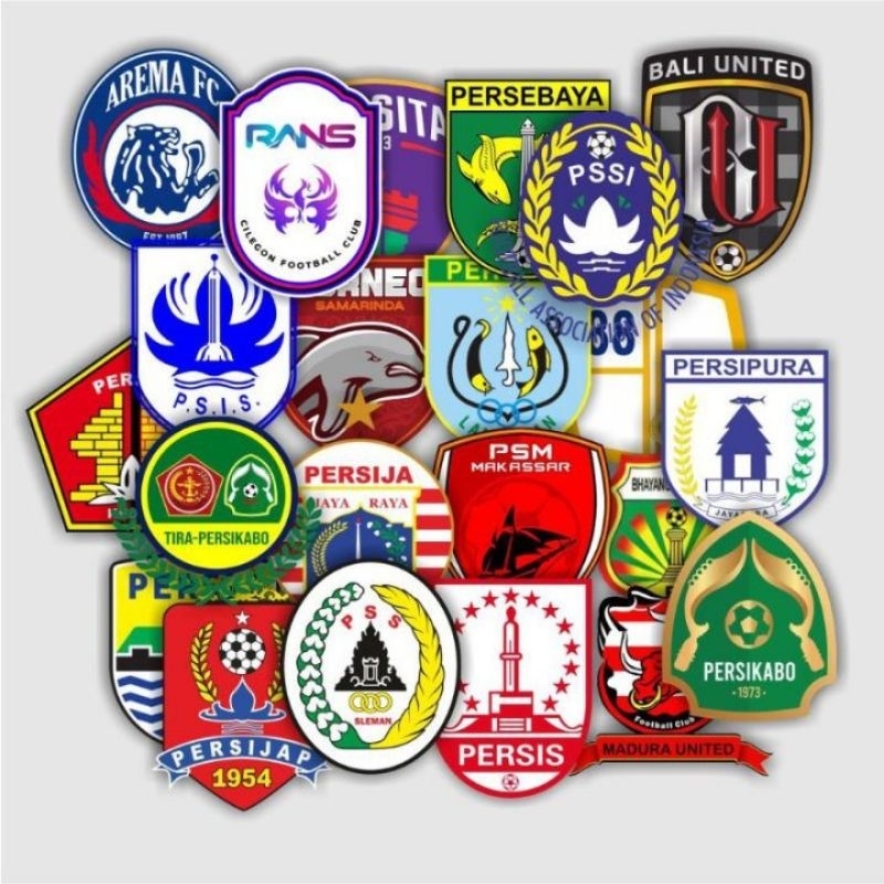 Jual Stiker Logo Sepak Bola Indonesia 20pcs STICKER SET Logo Club Liga ...