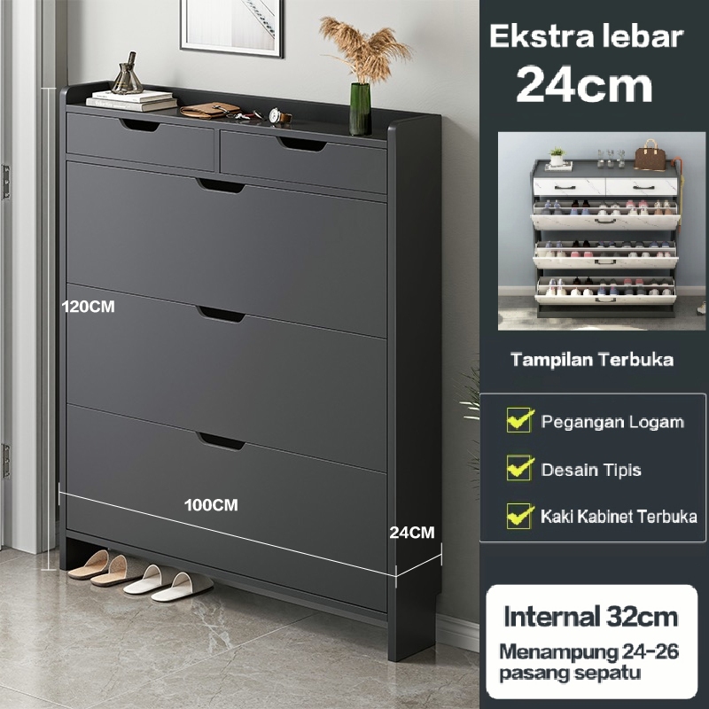 Jual Damaindah Lemari Sepatu 2 Lapisan Kayu Minimalis/Lemari Sepatu ...