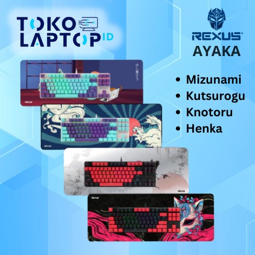 Jual Rexus Ayaka TKL KG5 / KG6 Japanese Theme Keyboard Deskmat Combo ...
