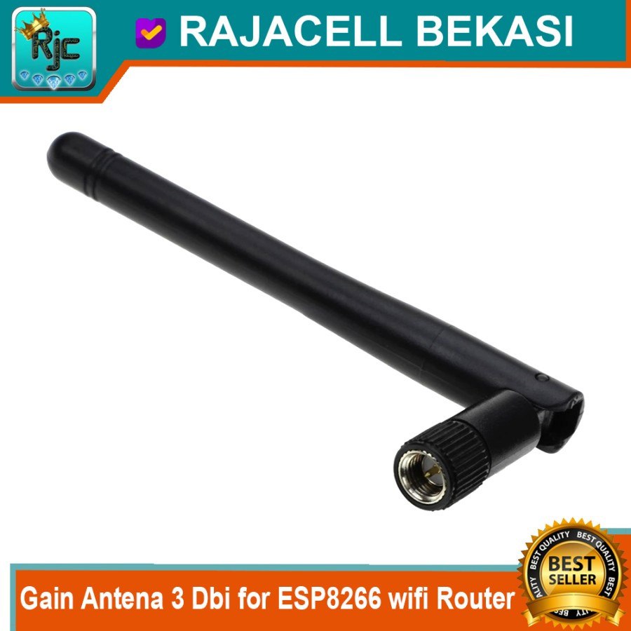 Jual Gain Antena 3 Dbi for ESP8266 wifi Router AP GSM GPRS Modem HT ...