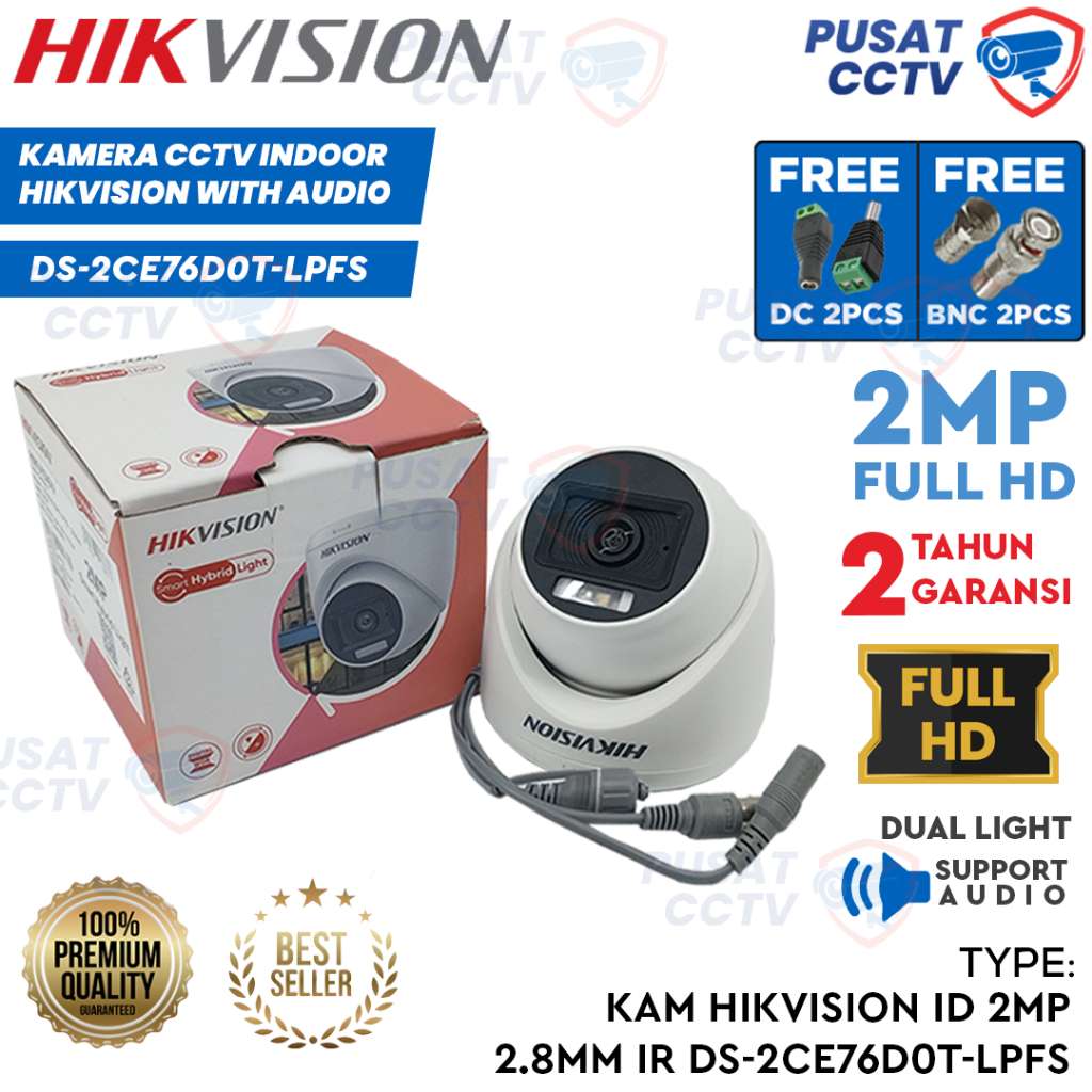 Jual Kamera Cctv Indoor 2mp Audio Colorvu Dual Light Hikvision Type Ds