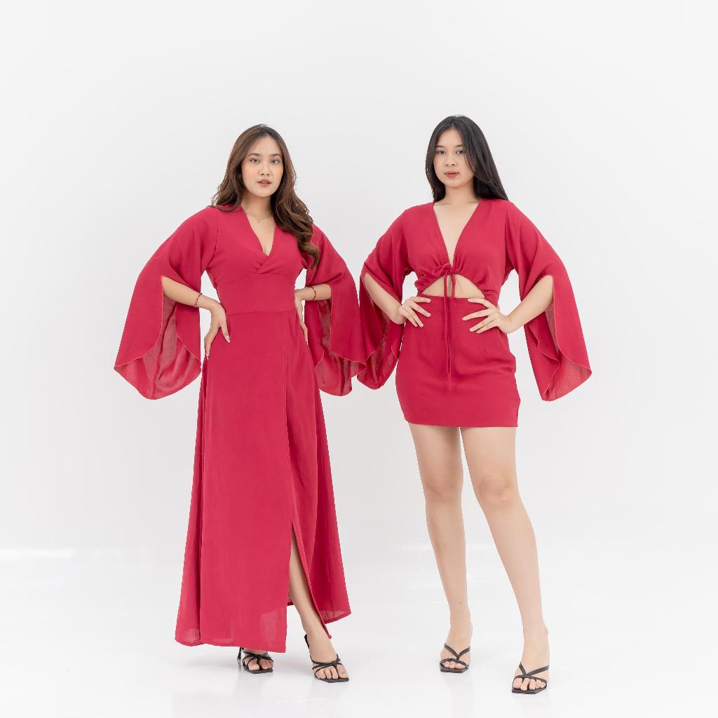 Jual [GURLBUCKET] Cavina Dress / Long Dress / Mini Dress / Airflow ...