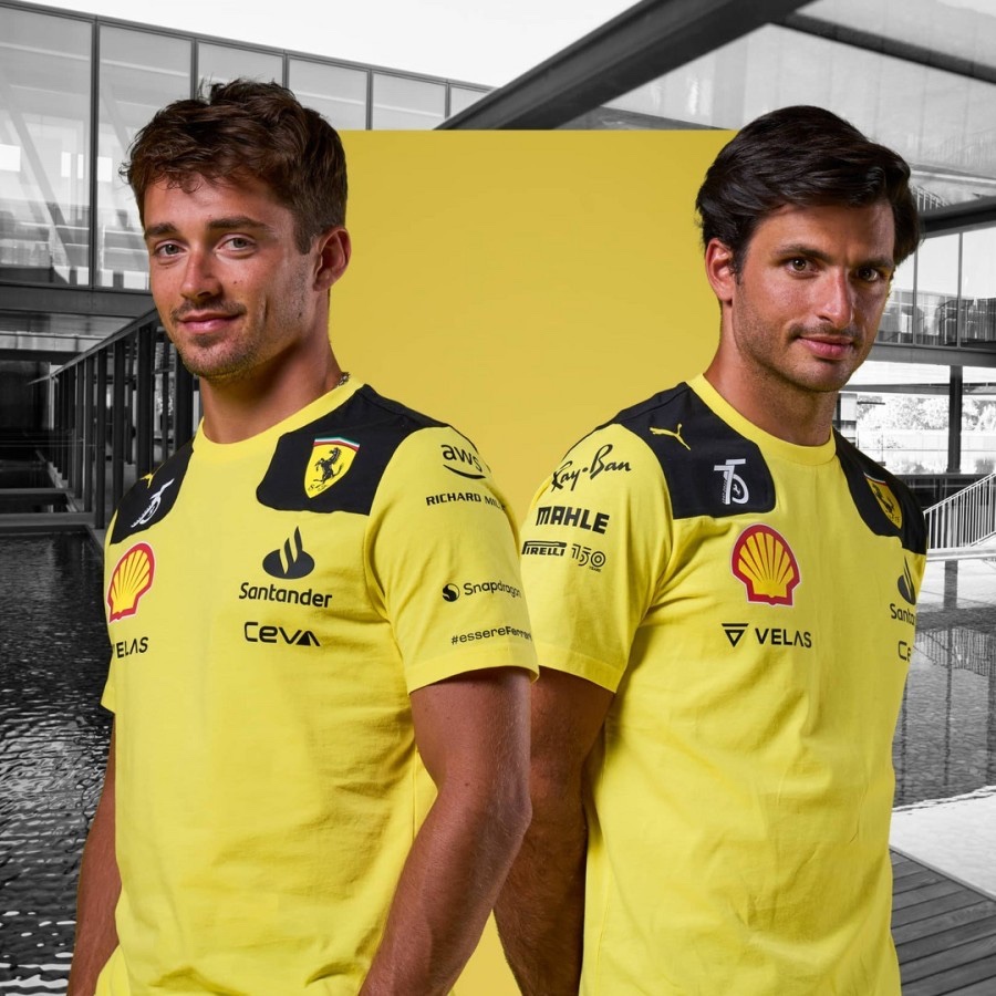 Jual Scuderia Ferrari F1 2022 Giallo Modena Italian GP Special T-Shirt ...