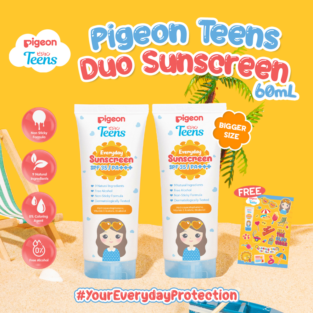 Jual (TWIN PACK) PIGEON TEENS DUO SUNSCREEN 60ML | Shopee Indonesia
