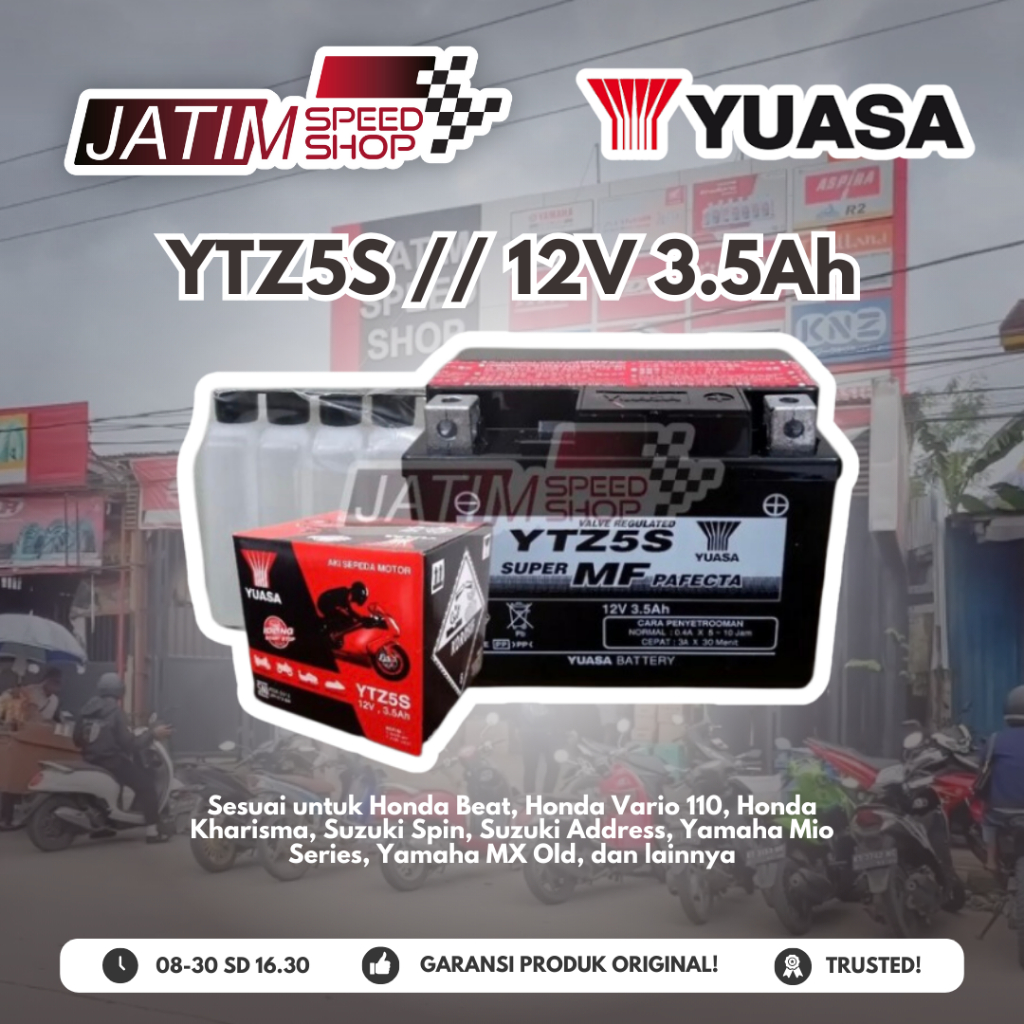 Jual Aki Yuasa YTZ5S 12V 3.5Ah Sesuai Untuk Karisma Mio Vario Spin MX Old | Shopee Indonesia