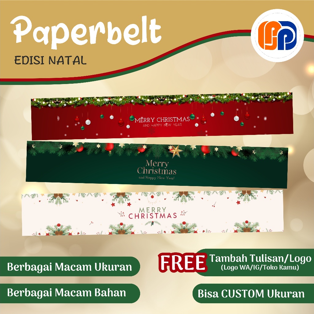 Jual PAPER BELT / PAPER SLEEVE / LABEL PACKAGING HAMPERS NATAL MURAH ...