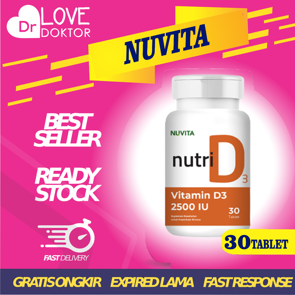Jual NUVITA NUTRI D3 2500 IU VITAMIN D 2500IU MENINGKATKAN SISTEM IMUNITAS TUBUH TULANG GIGI 30 ...