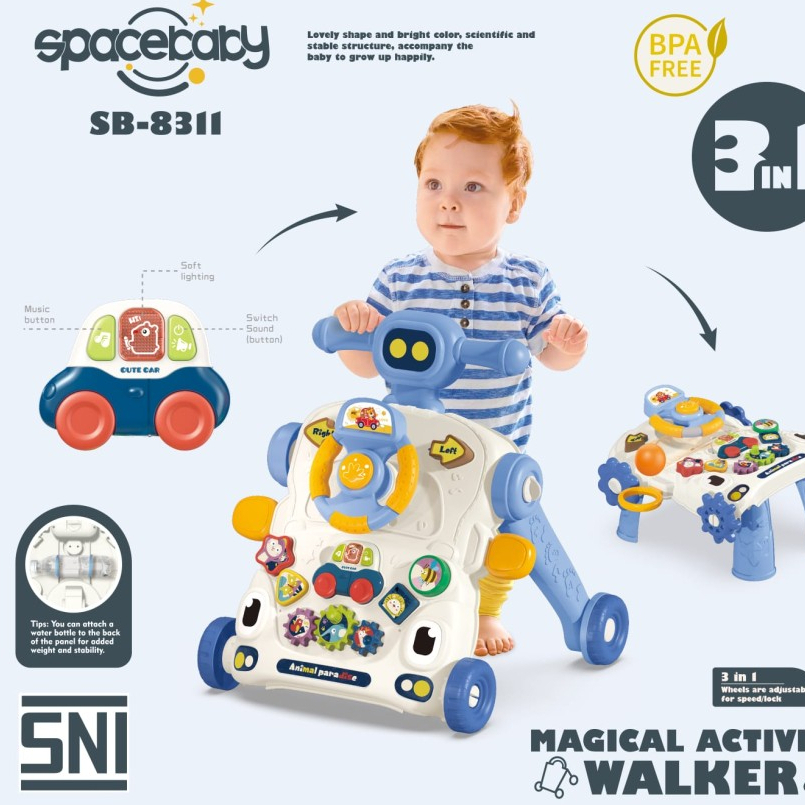 Jual Push Walker Alat Bantu Jalan Anak Spacebaby SB 8311 Mainan Anak ...