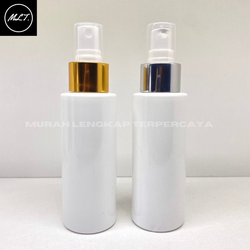 Jual BOTOL RF 100 ML PUTIH SPRAY SILVER GOLD 100 ML HALF CAP PET ...