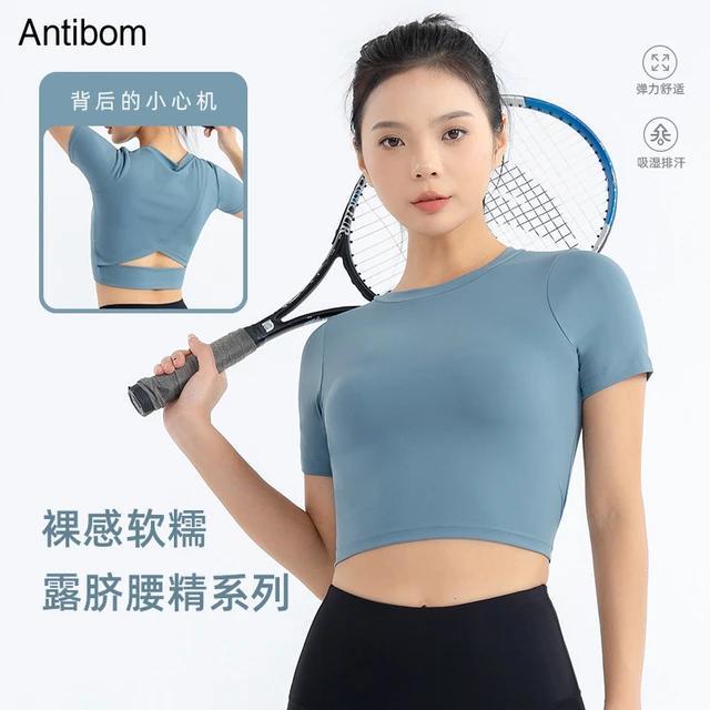 Jual Kaos Olahraga Wanita Running Pakaian Fitness Kebugaran Yoga Atasan Baju Olahraga Wanita ...