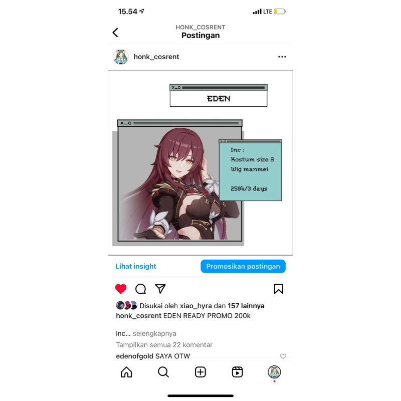 Jual EDEN COSPLAY / SEWA KOSTUM / COSPLAY RENTAL EDEN | Shopee Indonesia