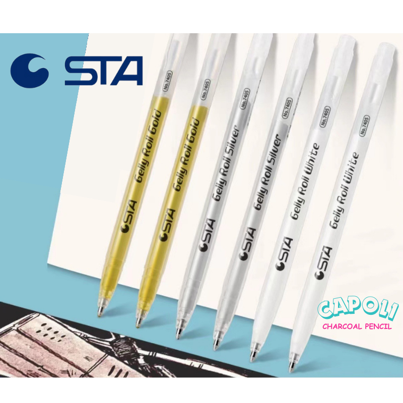 Jual White Gel Pen Pulpen Pena STA 1mm - Pulpen Putih - Pulpen Emas ...