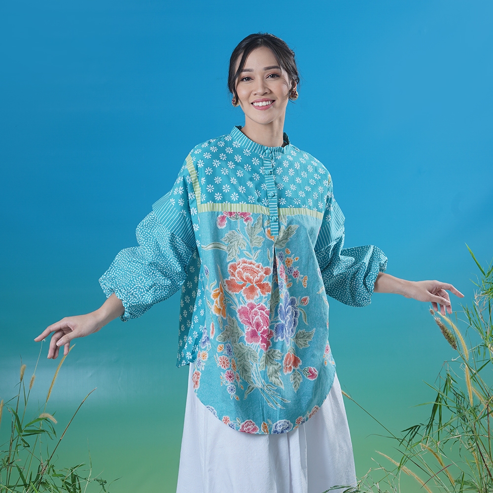 Jual NONA RARA-Monara long encim T2514,Baju kerja blouse batik wanita ...