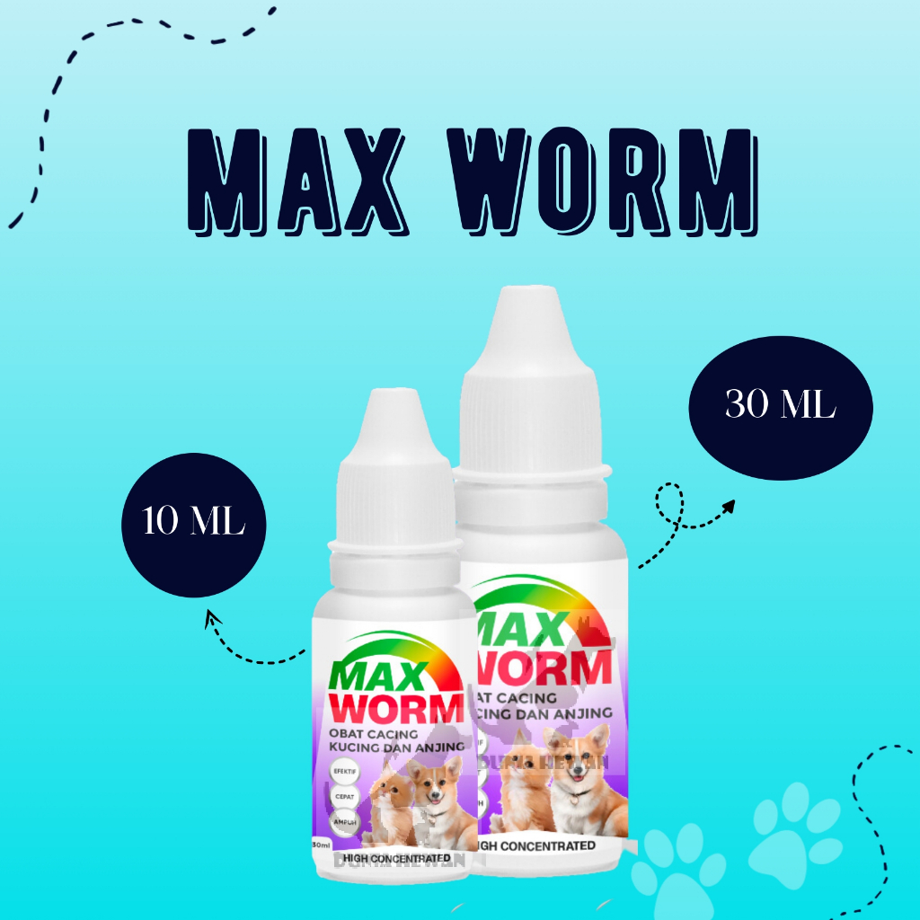Jual Obat Cacing Kucing dan Anjing Max Worm 10ml 10 ml dan 30ml 30 ml ...