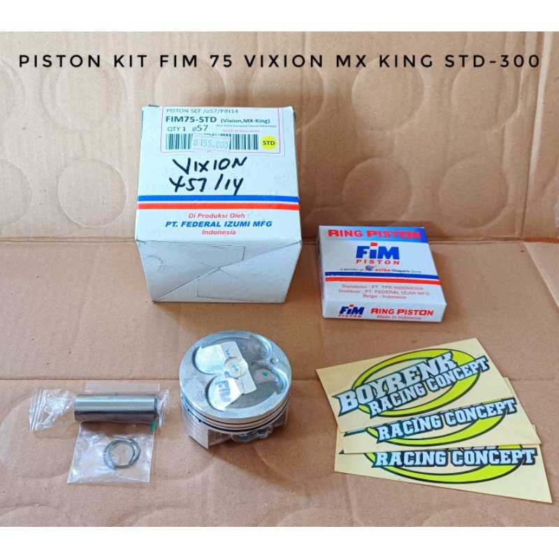 Jual PISTON KIT SEHER SET FIM 75 VIXION MX KING R15 PIN 14 UKURAN STD ...