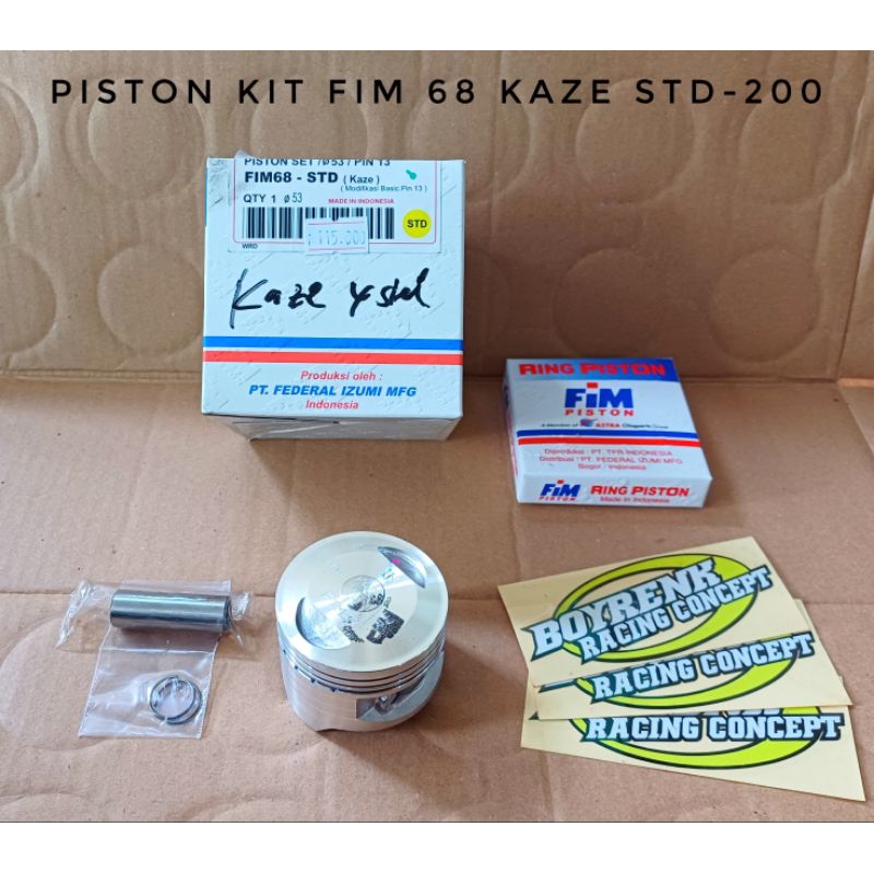 Jual PISTON KIT SEHER SET FIM 68 KAZE PIN 13 UKURAN STD 50 100 150 200 ...
