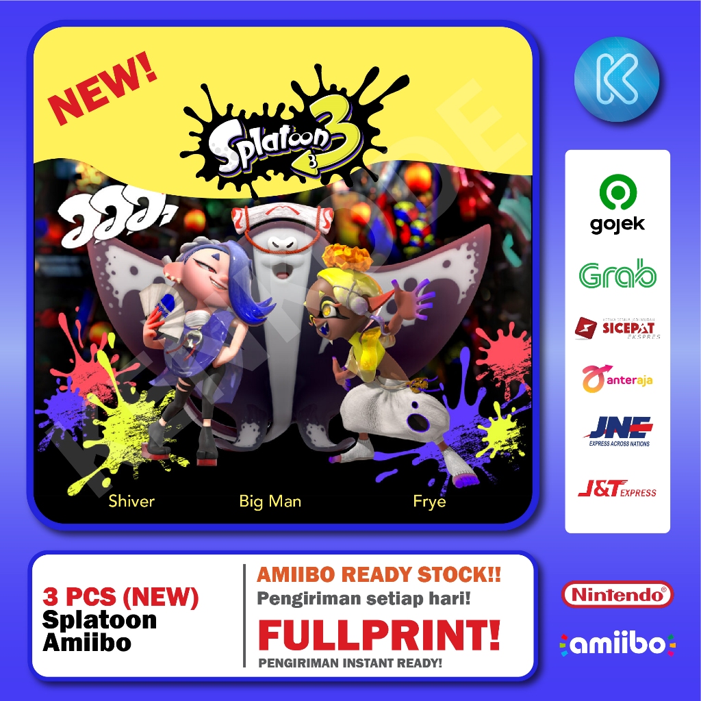 Jual Amiibo Splatoon 3 Shiver Frye and Big Man Complete 3pcs (Clone ...
