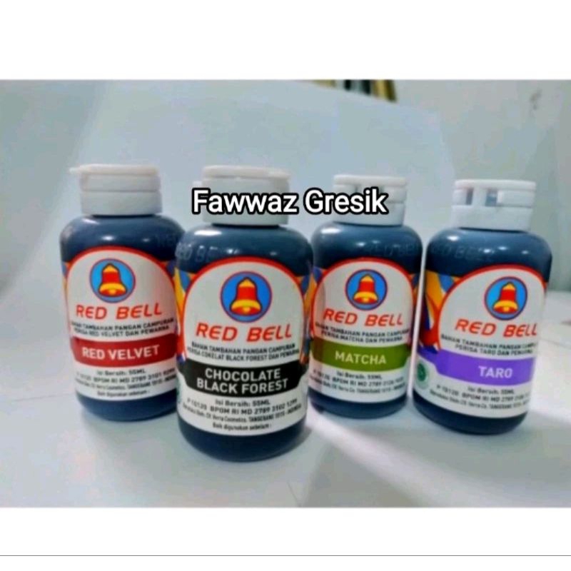 Jual Red Bell Perisa dan Pewarna Aneka Rasa 55ml Taro RedVelvet Matcha ...