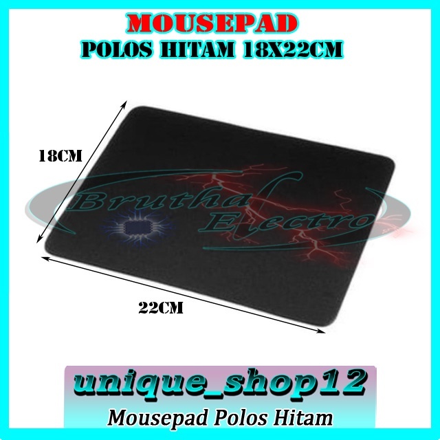 Jual Mousepad Polos Hitam 18x22 Alas Mouse pad Kantor / Gaming Game ...
