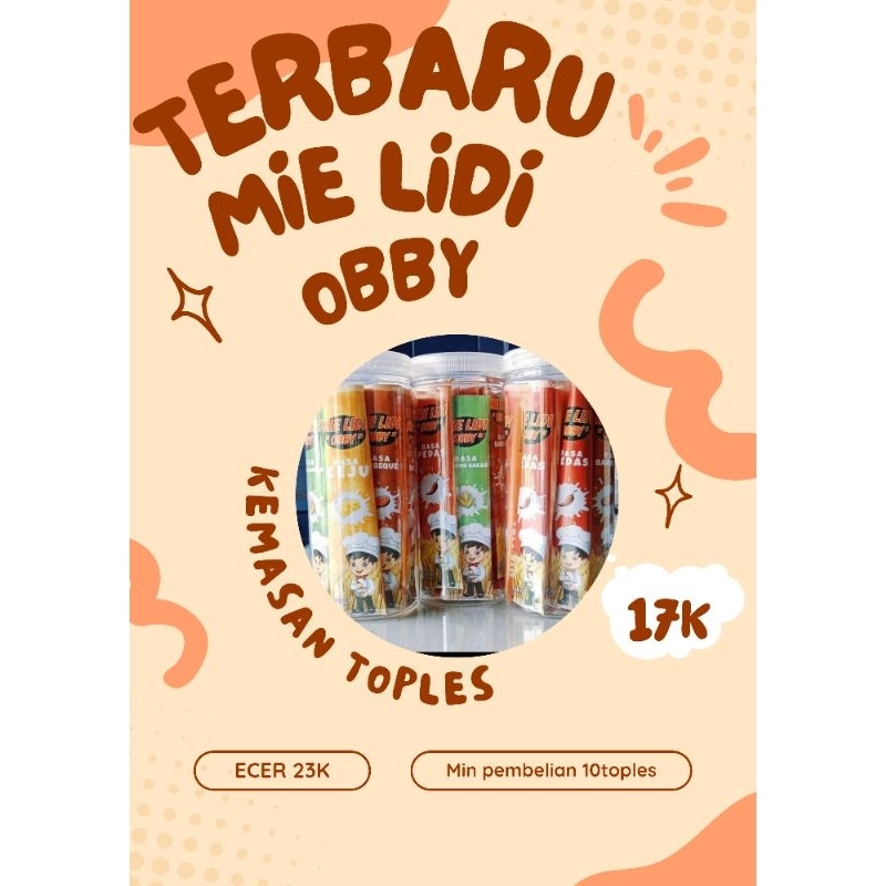 Jual mie lidi Obby kemasan toples isi 20pcs rasa mix cemilan jajanan ...