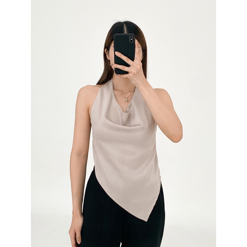 Jual Dakota Top | Atasan crawl neck satin asymetrical, atasan wanita ...
