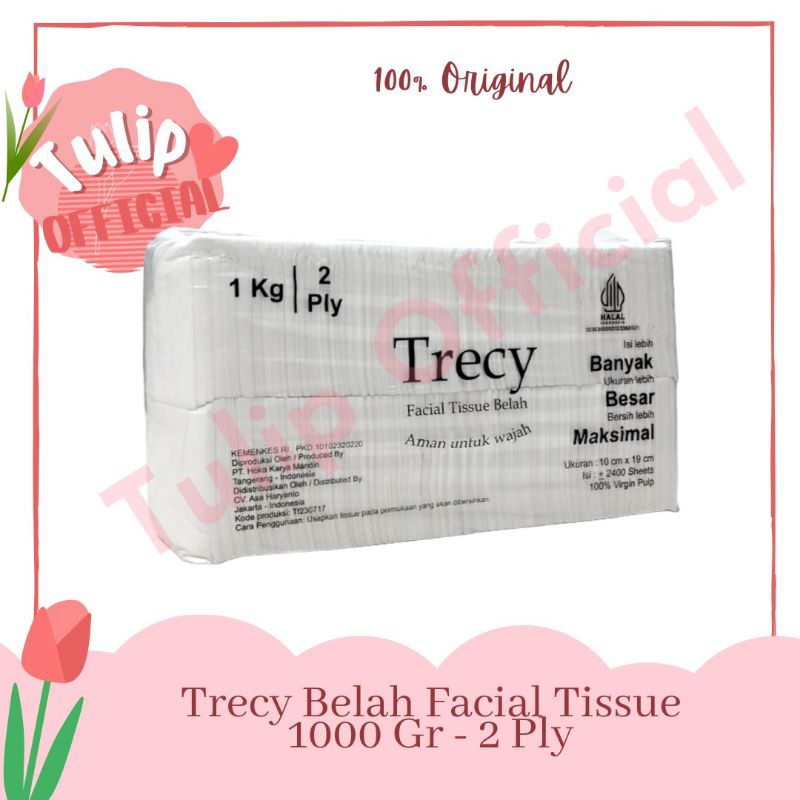 Jual Premium Tisu Tissue Facial BELAH Pop Up Merk TRECY 1 Kg 2 Ply ...