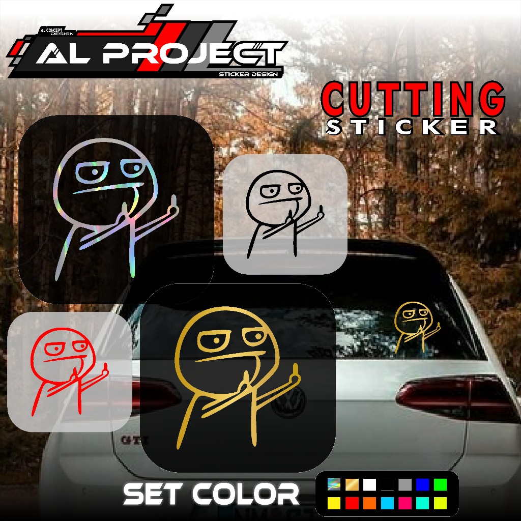Jual Stiker Sticker Animasi MIDDLE FINGER Fucek Stiker Cutting Animasi ...