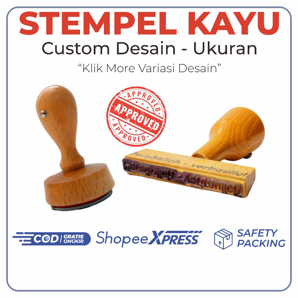 Jual CETAK STEMPEL KAYU CUSTOM UKURAN | CUSTOM DESAIN | Shopee Indonesia