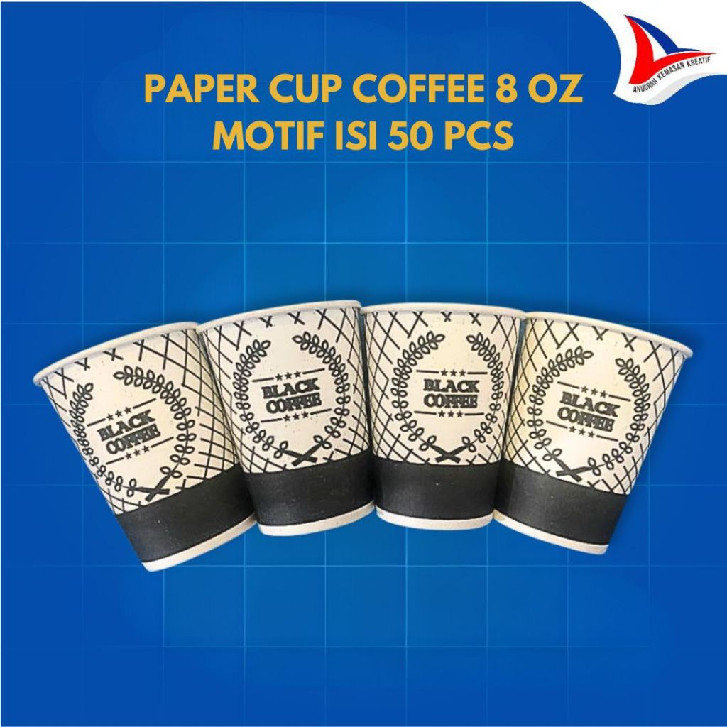 Jual Paper Cup Coffee 8 Oz Motif / Gelas Kertas Kopi Isi 50 Pcs | Shopee Indonesia