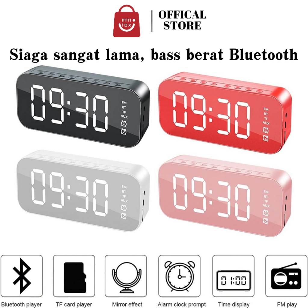 Jual Speaker Bluetooth 5.0 Jam Alarm LED Display Ultra Bass with FM Radio Dengan 2 Variasi ...