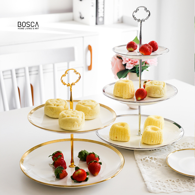 Jual Bosca Living - Auryn Layer Cake Tier Plate / Piring Kue Susun Bertingkat List Gold Mewah ...