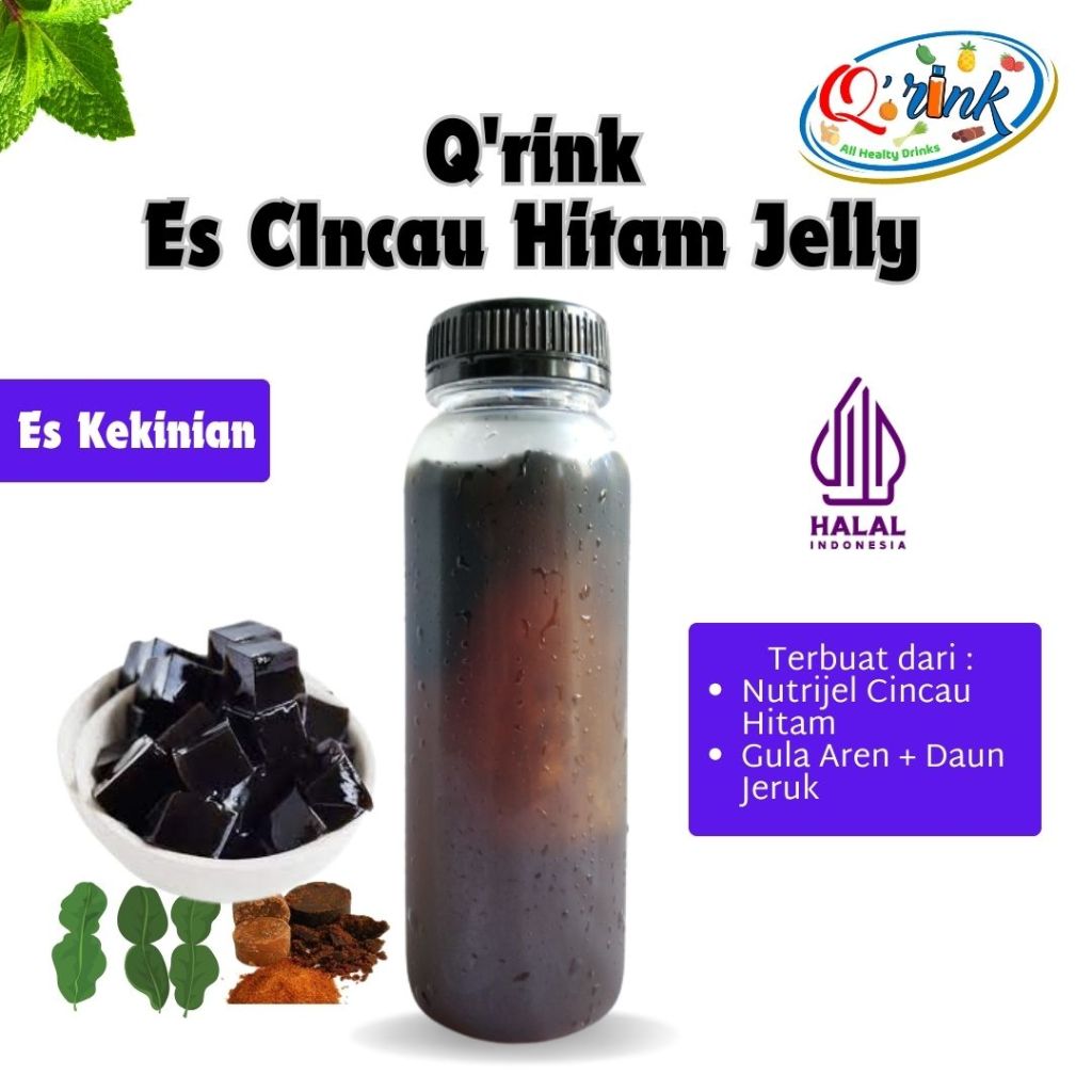 Jual Qrink Es Cincau Hitam Jelly-Es Kekinian Nutrijel Sehat Berserat ...