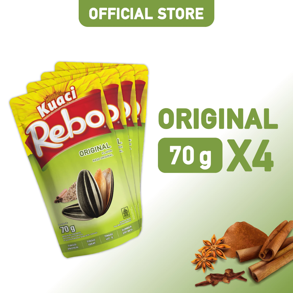 Jual Rebo Kuaci Bundling 4 PCS 70 Gram (Original, Milk, GT, Caramel ...