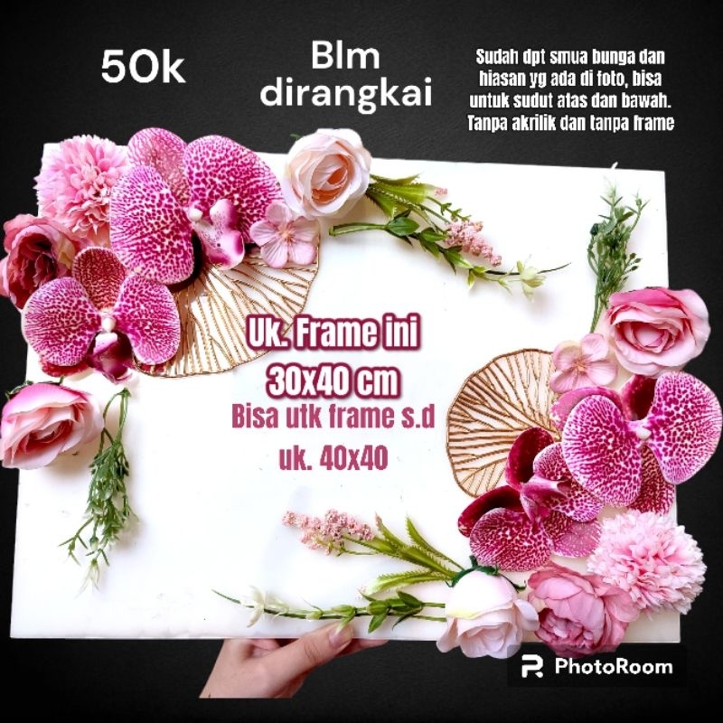 Jual DIY Rangkaian Bunga Mahar Anggrek TANPA frame acrylic Mawar ...