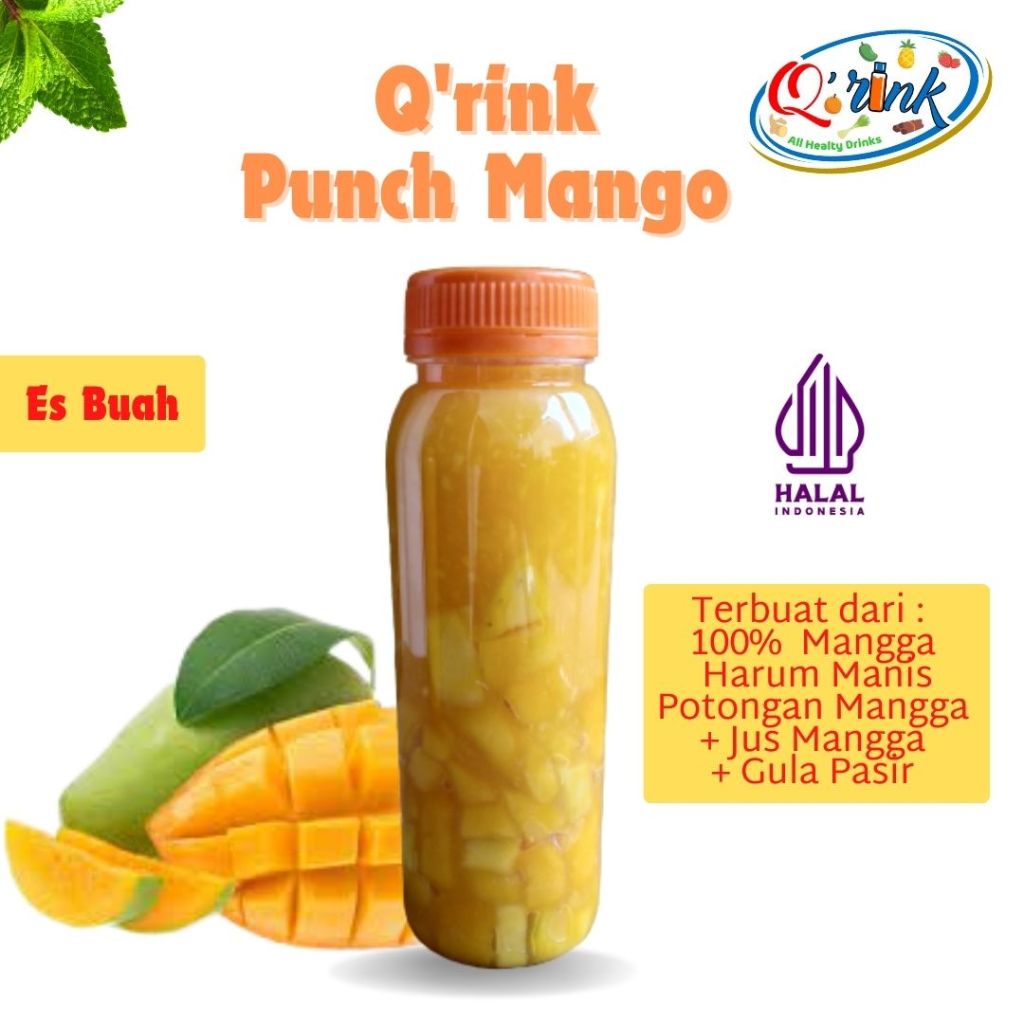 Jual Q'rink Es Punch Mango-Minuman Jus Ada Potongan Buah Mangga ...