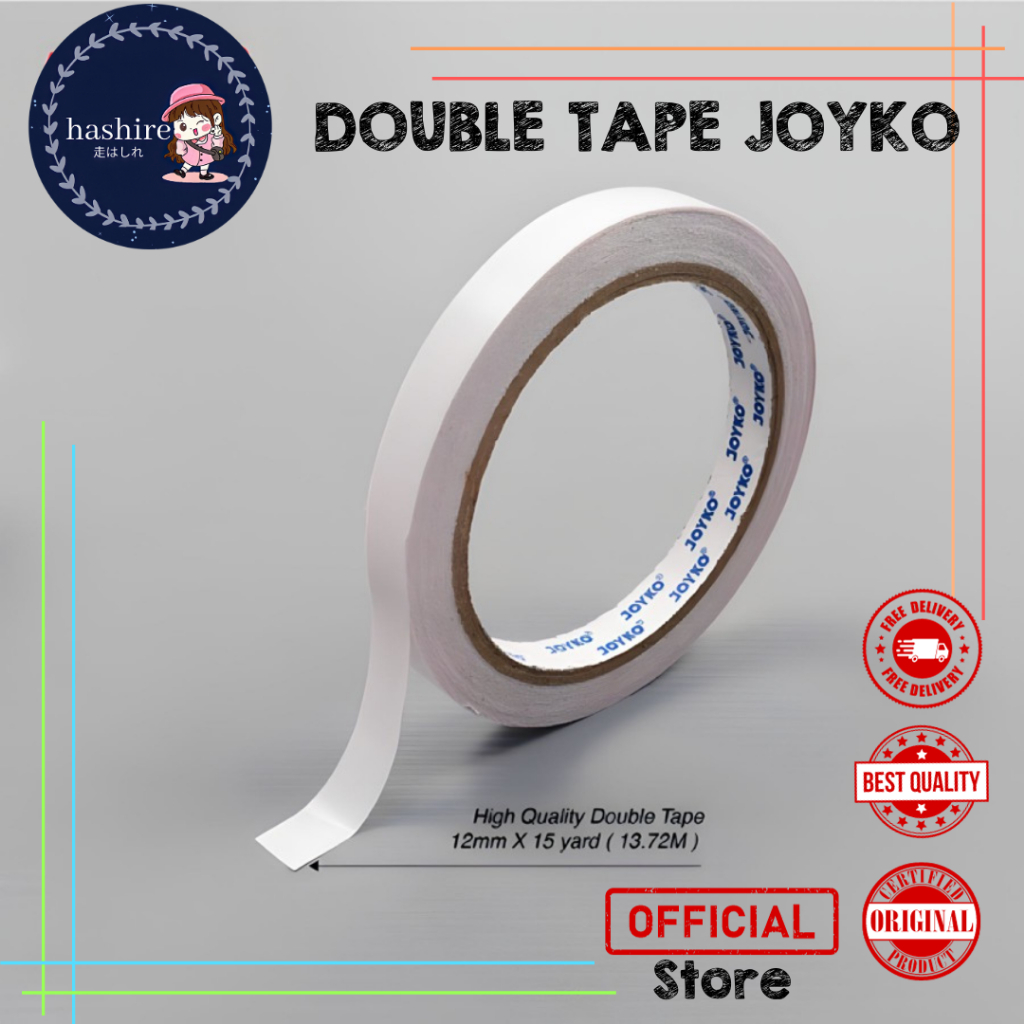 Jual Double Tape 12MM X 15 YARD Joyko // DOBEL TIP JOYKO | Shopee Indonesia