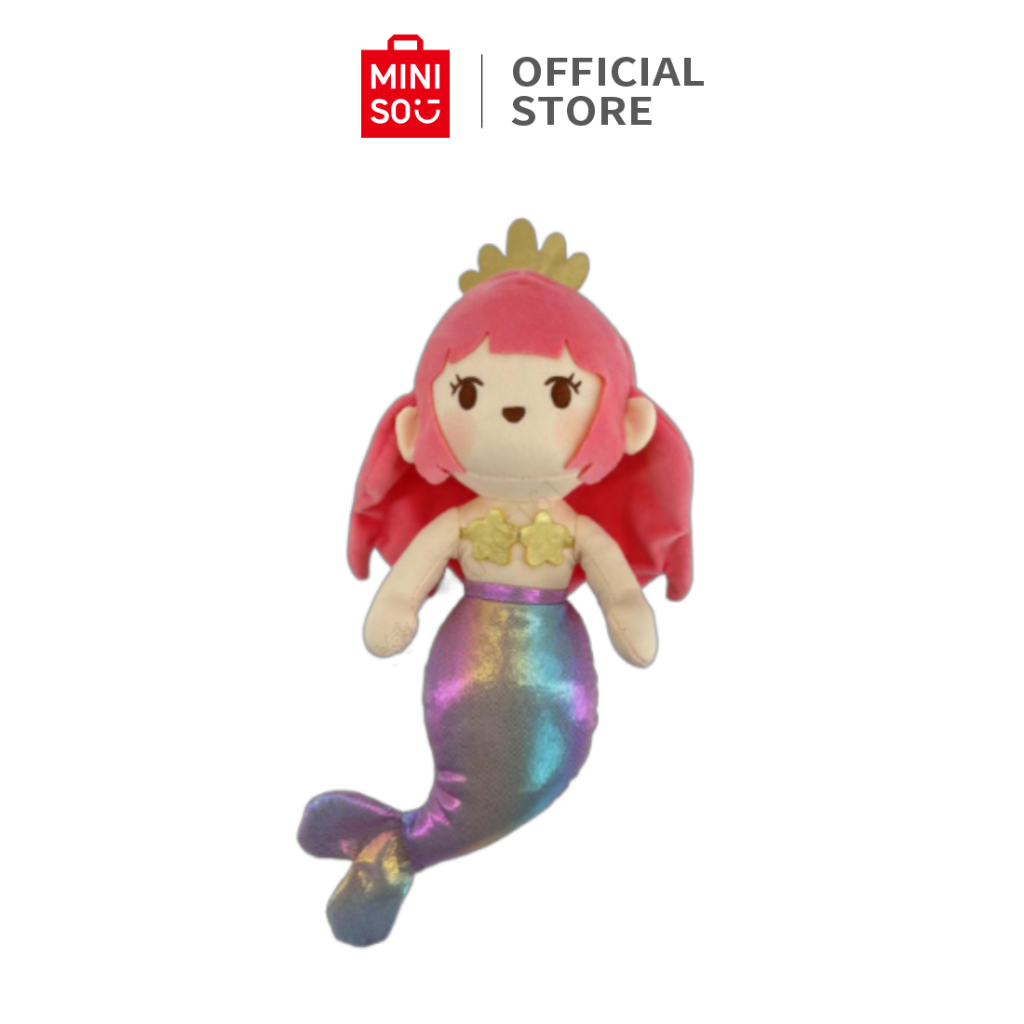 Jual MINISO Boneka Mermaid Plush Toy 14in. (Red Long Hair) Children's ...