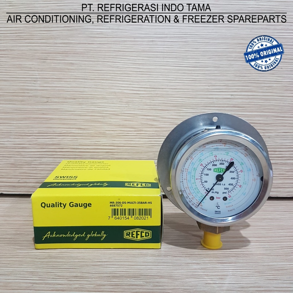 Jual HIGH PRESSURE GAUGE OIL REFCO MR-306 DS ~ Raket BOTTOM - METERAN WITH OIL | Shopee Indonesia