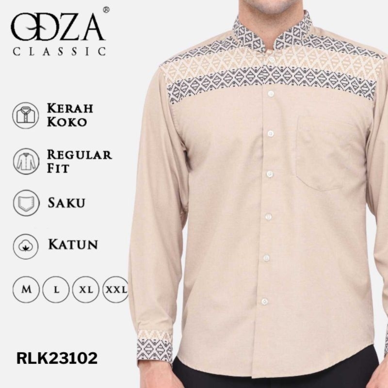 Jual Baju Koko Pria Lengan Panjang Regular M L XL XXL Khaki Cream Coksu ...
