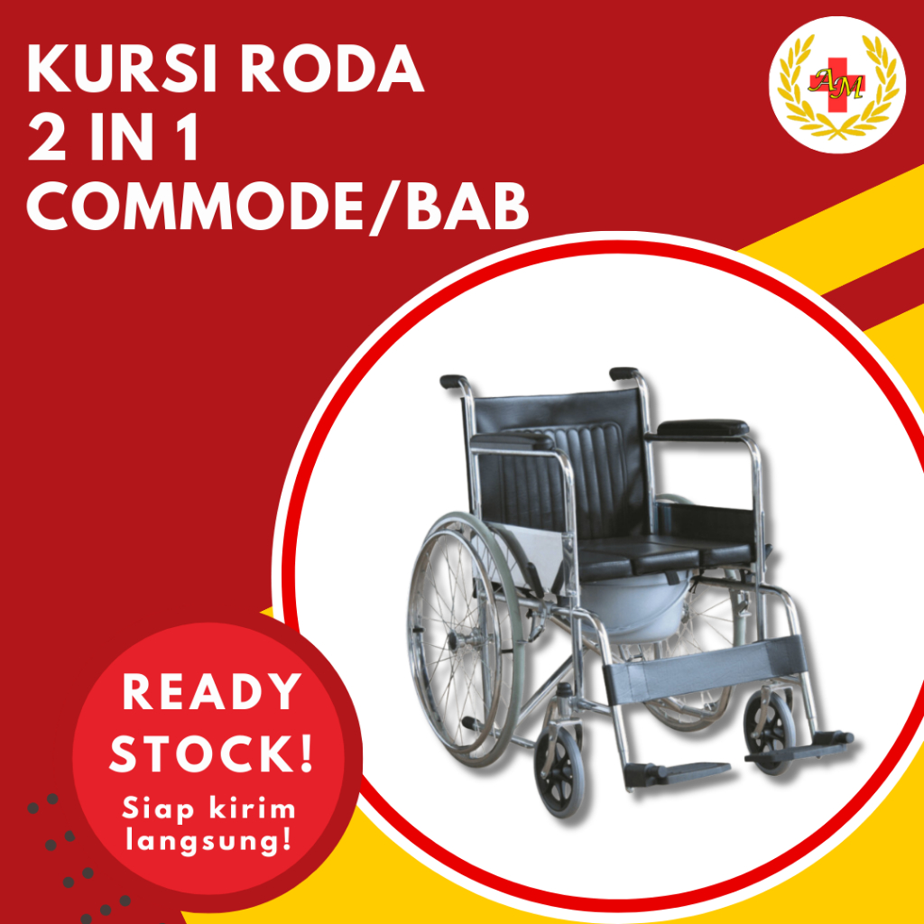 Jual INSTANT DELIVERY Kursi Roda Commode 2 in 1 Kursi Roda BAB Wheel ...