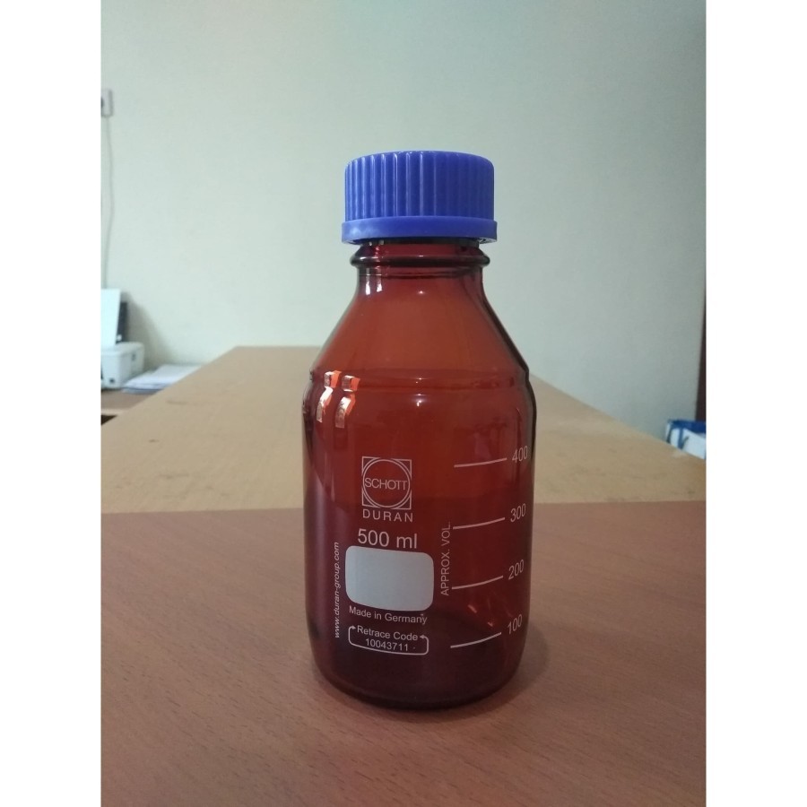 Jual Duran Laboratory Bottle 500 ml Amber with Screw Cap and Pouring ...