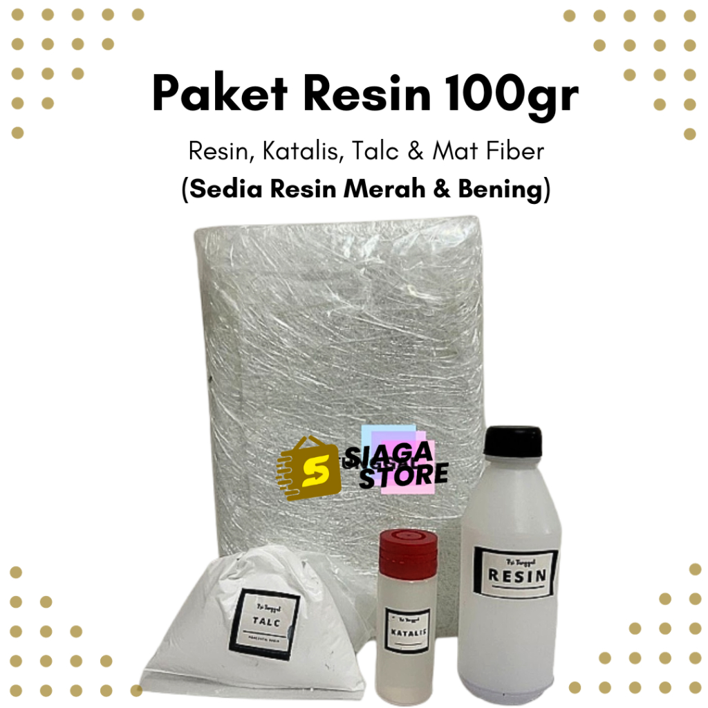 Jual Paket Resin 100gr Bening Merah Komplit Red Recine Katalis | Shopee ...