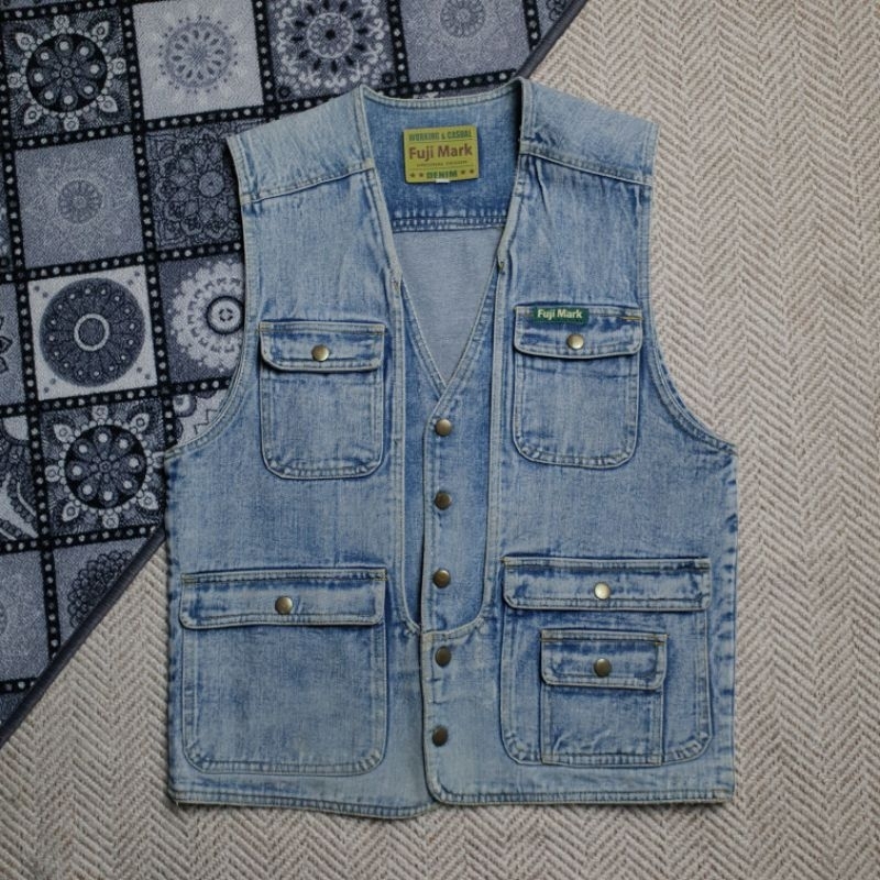 Jual fuji mark denim tactical vest utility | Shopee Indonesia