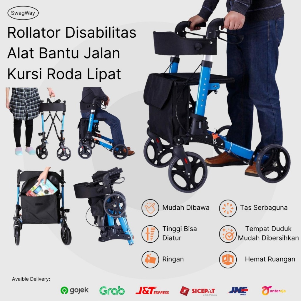 Jual Rollator Lipat compact alat bantu jalan disabilitas kursi roda ...