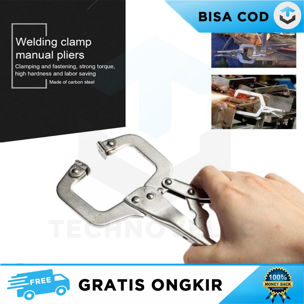 Jual C CLAMP 11 INCH TANG PENJEPIT VICE WELDING GRIP KAYU BESI PIPA ...