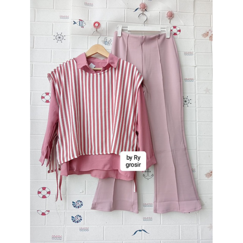 Jual Setelan Wanita Wena Rompi + Iner + Celana Cutbray Scuba | Shopee ...