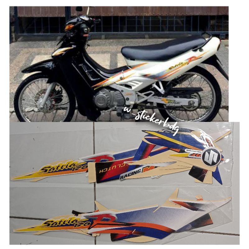 Jual Striping Stiker Suzuki Satria R Satria 120 R 1999 2000 Hitam Putih ...