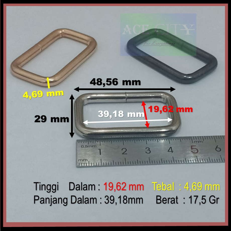 Jual Ring Kotak Murah MK1005/38X19 ( Tebal 4,5mm ) | Shopee Indonesia